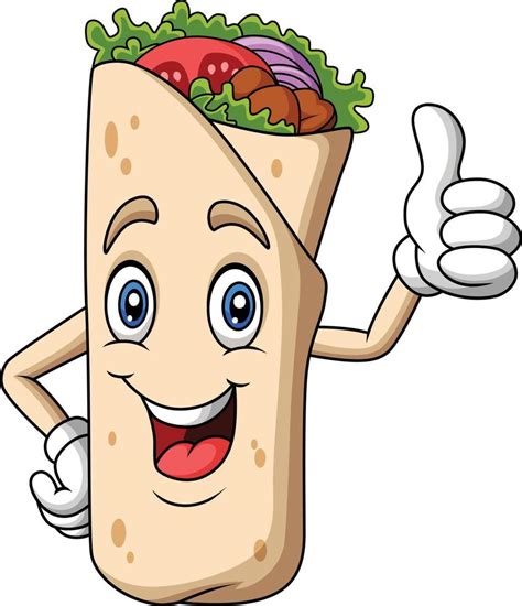 Cartoon Burrito Or Kebab Mascot Design 20005095 Vector Art At Vecteezy