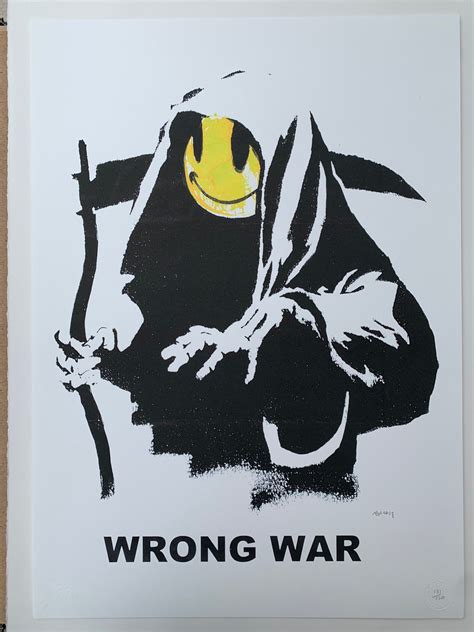 Banksy Lithography Wrong War Certificate Signed Top Wall Art Etsy