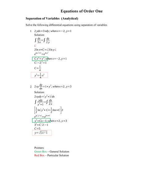 de problem set i need this for my lesson equations of order one separation of variables