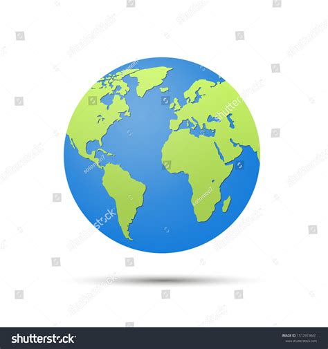 Earth Globe Isolated On White Background Stock Vector Royalty Free