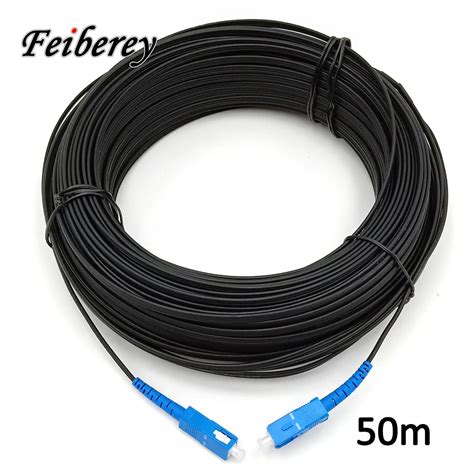 50 Meters Ftth Fiber Optic Drop Cable Sc Upc Single Mode Simplex G657a