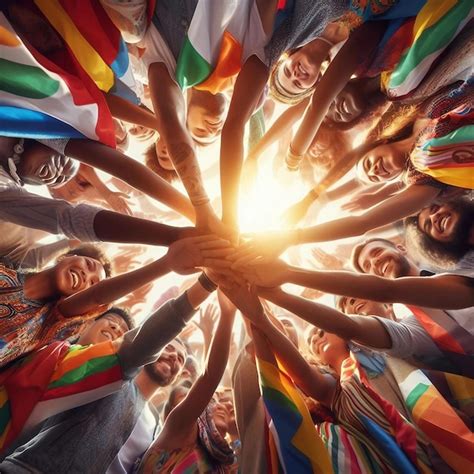 Um Grupo Diversificado De Pessoas De Diferentes Culturas Reunidas Para