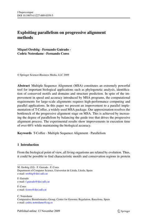 pdf exploiting parallelism on progressive alignment methods