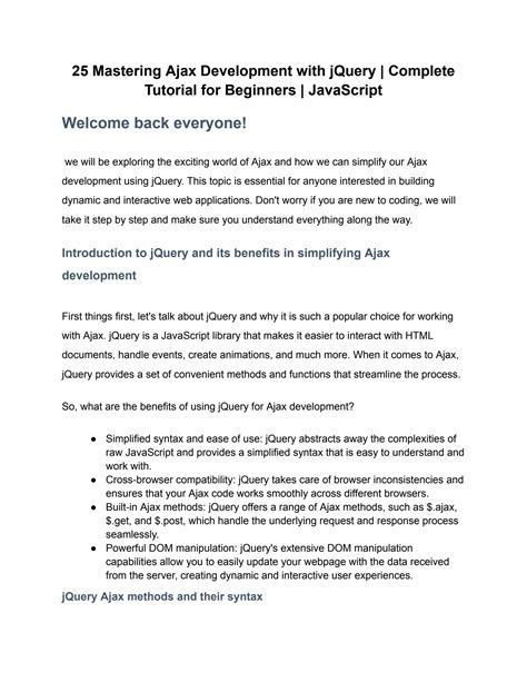 solution 25 mastering ajax development with jquery complete tutorial for beginners javascript