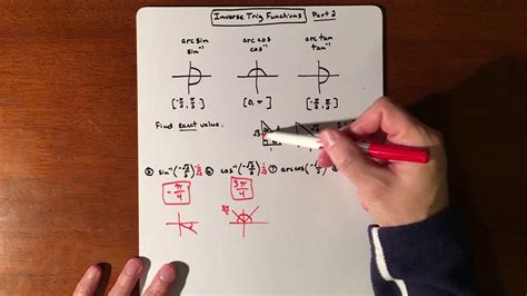 inverse trig functions find exact value part 2 youtube