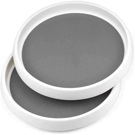 HAOPYOU 2 PCS Plateau Tournant Plateau Rond En PlastiqueEtagere A