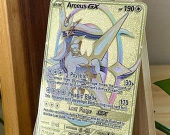 Arceus VMAX Gold Metal Pokémon Card Arceus Tribute Card Etsy India