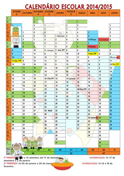 Calendário escolar ano letivo 2014 2015 PDF