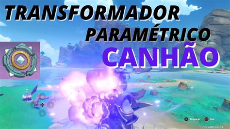 Transformador paramétrico usando o CANHÃO Eletro Genshin Impact