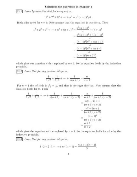 solutions for exercises in chapter 1 e1 1 prove by induction that for