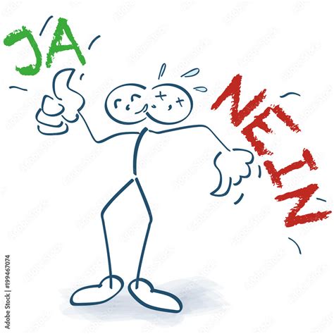 Strichmännchen mit Daumen hoch und Ja und Nein Stock Vector Adobe Stock