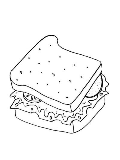 Sandwich Coloring Pages