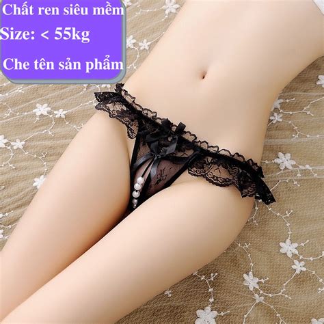Mua Quần lót lọt khe nữ xẻ đáy xuyên thấu ren sexy đính hạt ngọc đep