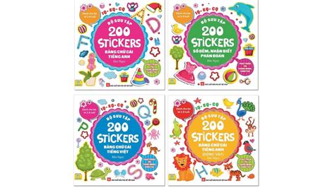 NDBOOKS Combo 4 cuốn Bộ sưu tập 200 stickers IQ EQ CQ cho bé từ 2 8