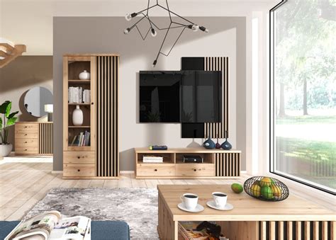 Szafka RTV Z Lamelami 130 Cm Cali Meble Expert