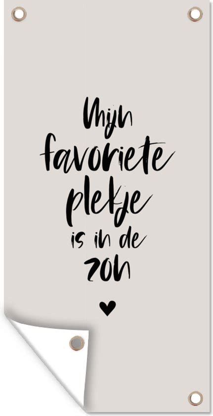 Tuinposter Quotes Zon Hartje Beige Tekst Tuin 30x60