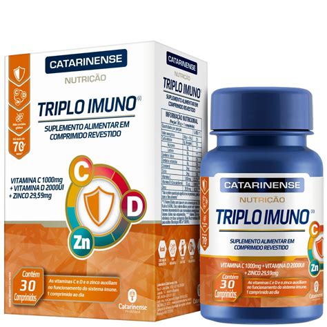 Triplo Imuno Vitamina C D E Zinco 30 Comprimidos Catarinense Natuweb