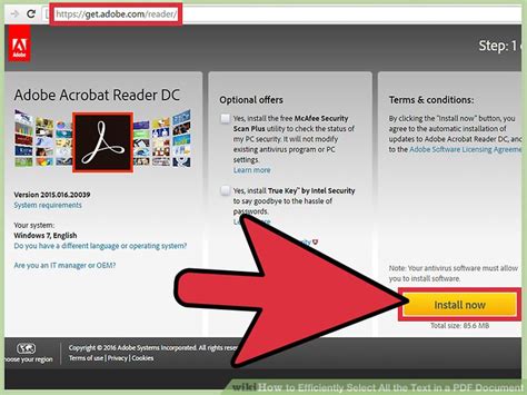 how to efficiently select all the text in a pdf document 10 steps