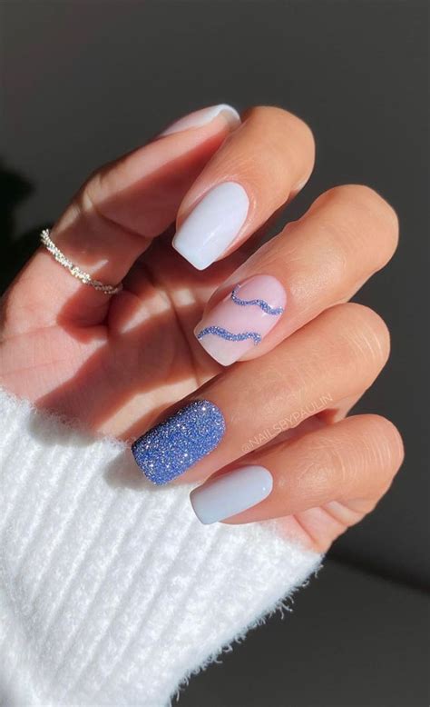40 Awesome Spring Nail Ideas 2023 Shimmery Blue