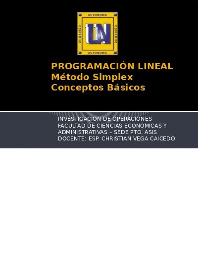 programación lineal método simplex
