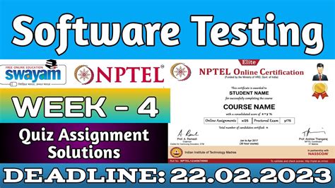 nptel software testing assignment 4 answers 2023 youtube