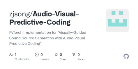 github zjsong audio visual predictive coding pytorch implementation for visually guided
