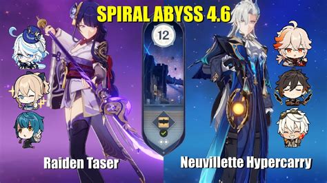 C1 Raiden Taser And C0 Neuvillette Hypercarry Abyss Floor 12 4 6