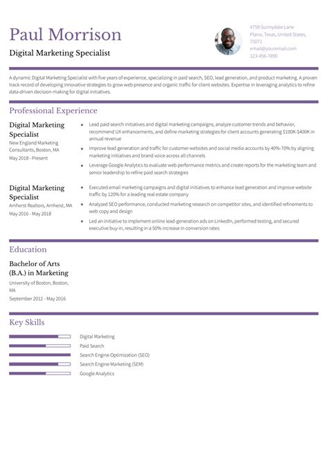 9 Digital Marketing Resume Examples And Templates For 2025