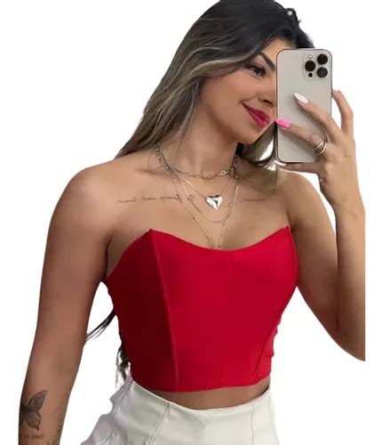 Cropped Top Corselet Corset Feminino Bojo Tomara Que Caia Mercadolivre