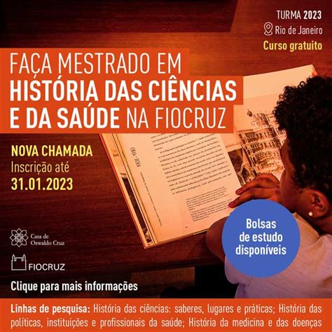 Inscri Es Abertas Para Mestrado Em Hist Ria Das Ci Ncias E Da Sa De