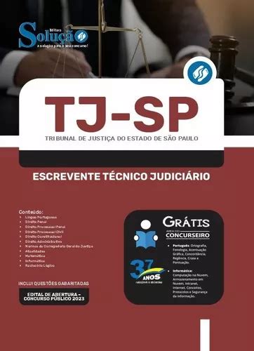 Apostila Tj Sp Escrevente Técnico Judiciário 2023 Parcelamento sem