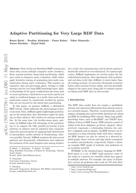 pdf adaptive partitioning for very large rdf data