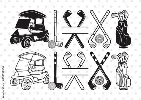 Golf Silhouette Golf SVG Golfing SVG Monogram Frame Svg Golf Ball