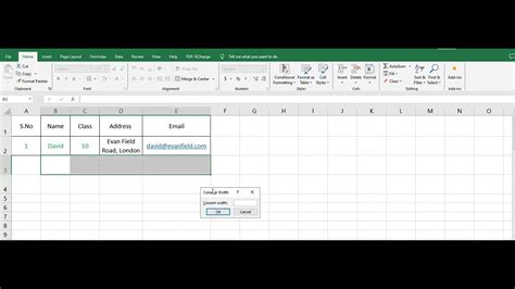 How To Set Column Width In Ms Excel Excel Exceltips Exceltutorial