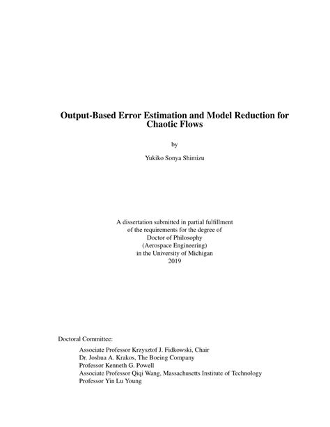 pdf output based error estimation and model reduction for chaotic flows