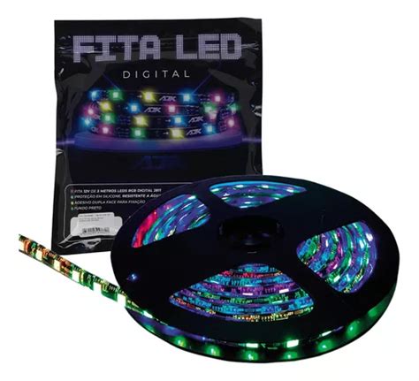 Fita Led Digital Ajk Ws2811 Endereçável 12v 5m 300 Leds Ip67
