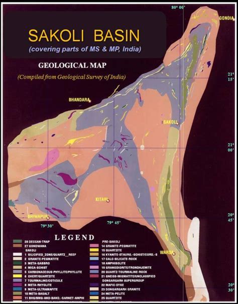 Geological Map Of Sakoli Basin After GSI Survey Of India 1 50 000