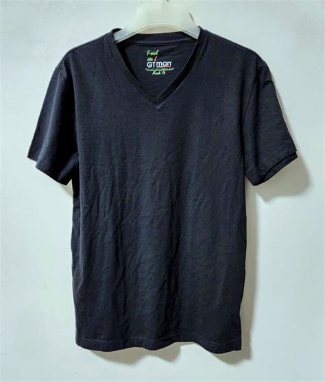 Kaos Polos V Neck Hitam GT Man Muscle Fit Fesyen Pria Pakaian