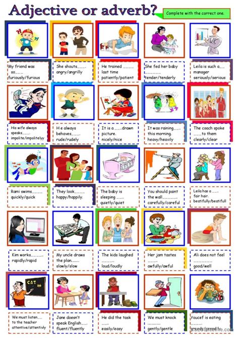 Adjective Or Adverb English ESL Worksheets Pdf Doc