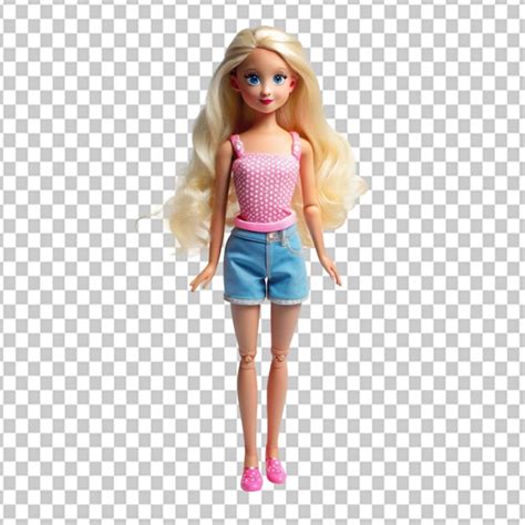 Psd de una muñeca barbie tan linda vista de todo el cuerpo sobre un