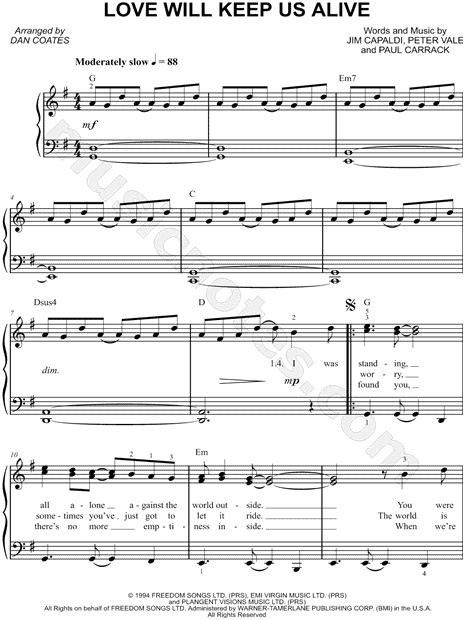 Love Will Keep Us Alive Guitar Chords