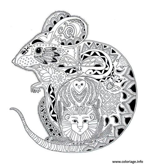 Coloriage Adulte Animaux Souris Jecolorie