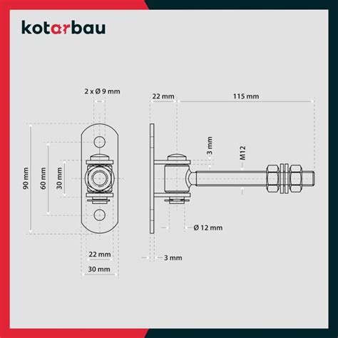 KOTARBAU Lot de 2 charnières de portail réglables M12 La solution