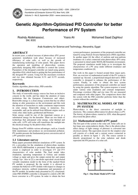 pdf genetic algorithm optimized pid controller for better performance of pv system