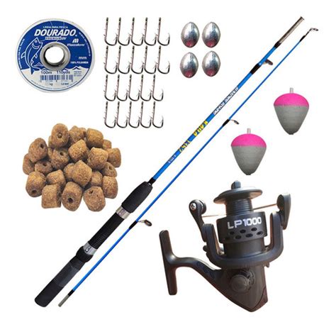 Kit De Pesca Completo Infantil Vara Molinete Linha Isca Parcelamento