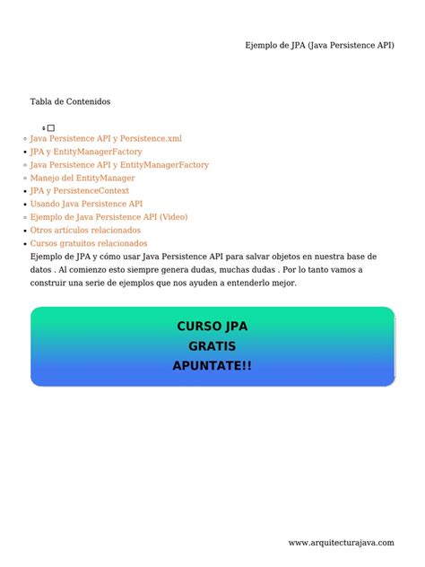 ejemplo de jpa java persistence api pdf java lenguaje de programación software