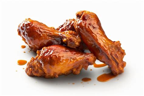Premium Photo Fried Spicy Chicken Wings Isolated On White Background