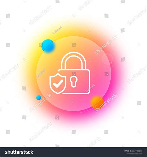 Shield Padlock Check Mark Icon Glassmorphism Stock Vector Royalty Free