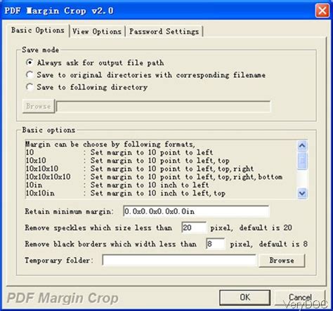 how to crop pdf for cutting margin through software interface verydoc knowledge base