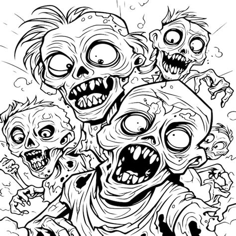 Desenho De Zumbis Fofos Para Colorir Para Crian As Vetor Premium 35520